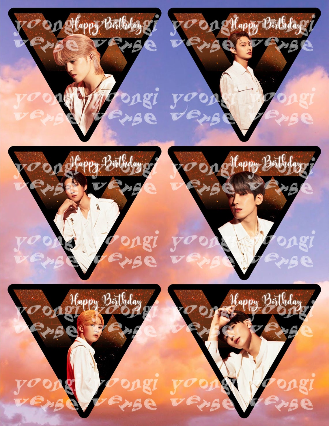 Seventeen Be the Sun Cupcake Toppers, Svt Cake Toppers, Svt Stickers ...