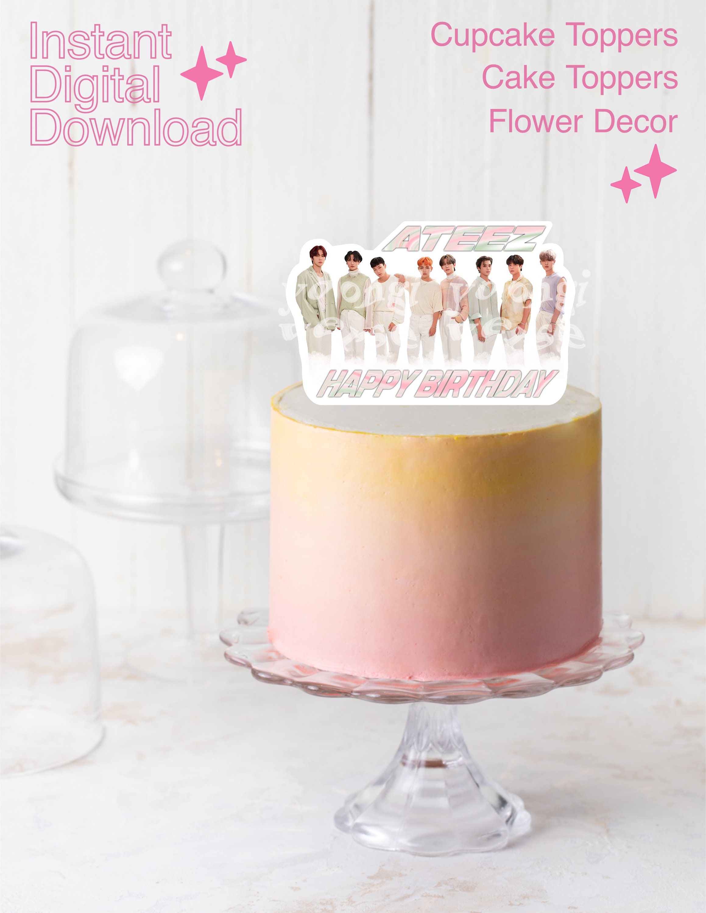 Ateez Eternal Sunshine Cake Toppers, Ateez Cupcake Toppers, Ateez ...