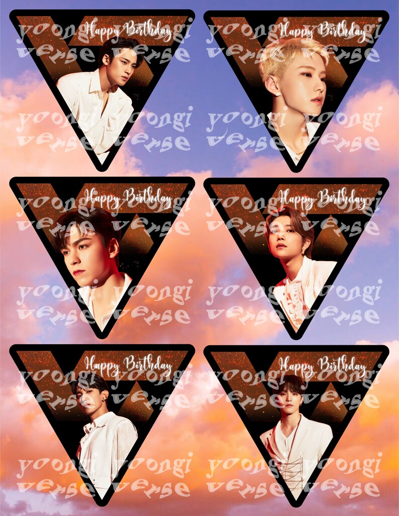 Seventeen Be the Sun Cupcake Toppers, Svt Cake Toppers, Svt Stickers ...