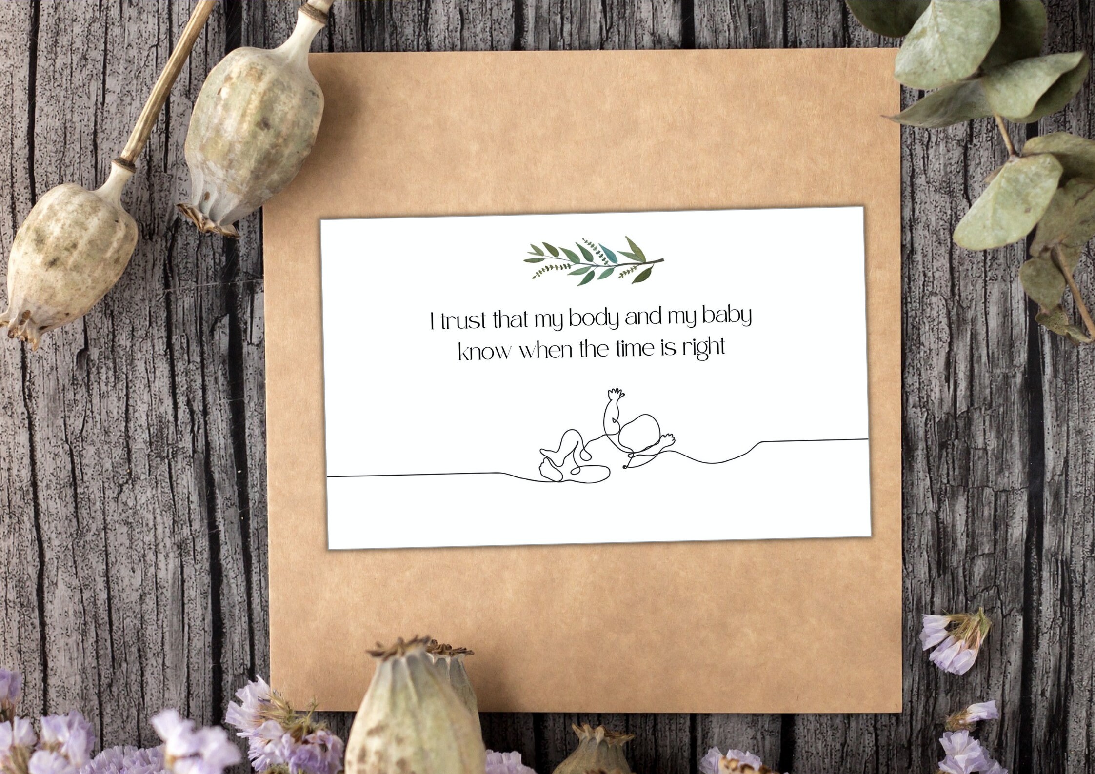 Birth Affirmations for A Natural Birth Digital Download Printable ...