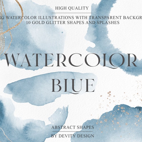 CLIPART GOLD & BLUE - Etsy