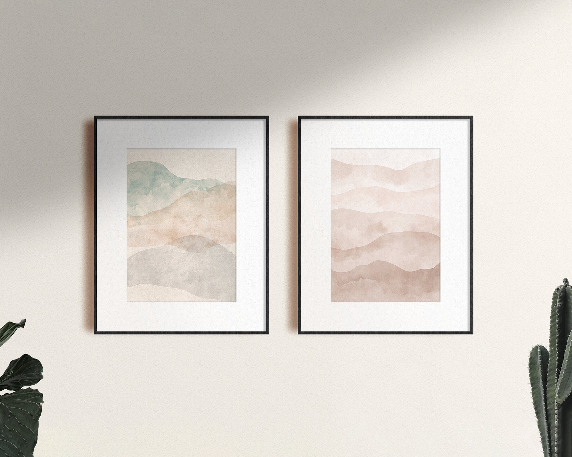 Neutral Color Watercolor Background, Watercolor Waves Clipart Digital ...