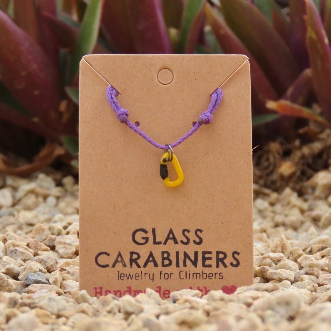 Yellow Necklace | Climbing Gift | Glass Carabiner - Etsy