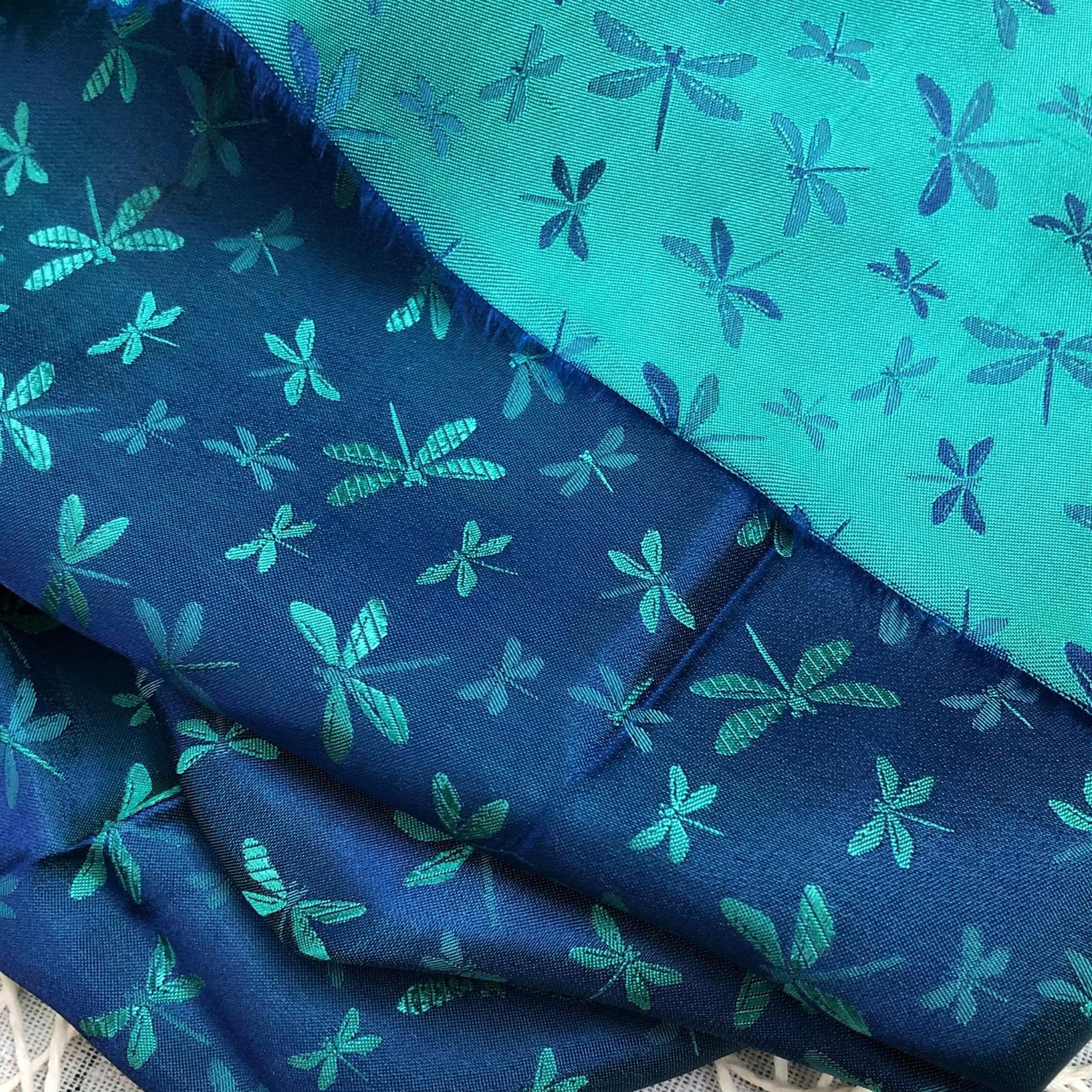 PURE MULBERRY SILK Fabric by the Yard Dragon Fly Pattern - Etsy