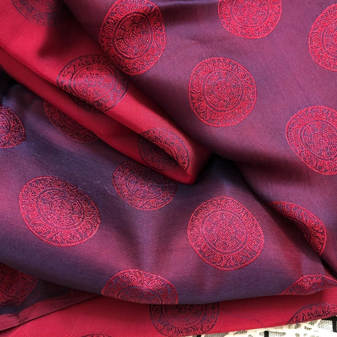 PURE MULBERRY SILK Fabric by the Yard - Pattern Silk Fabric - Handmade ...