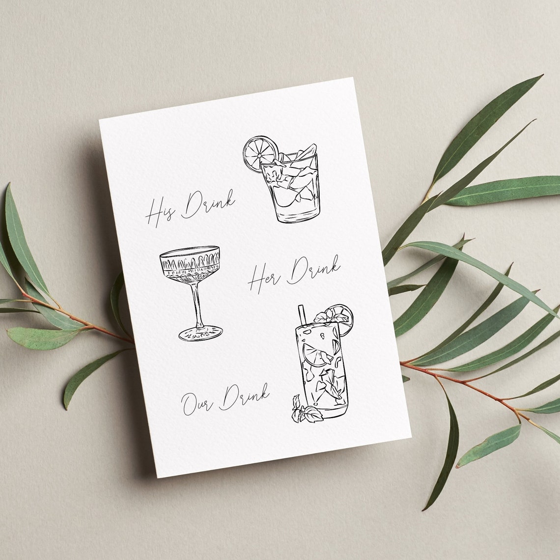 Procreate Cocktail Stamps, Cocktails Stamps, Signature Drink Sign ...