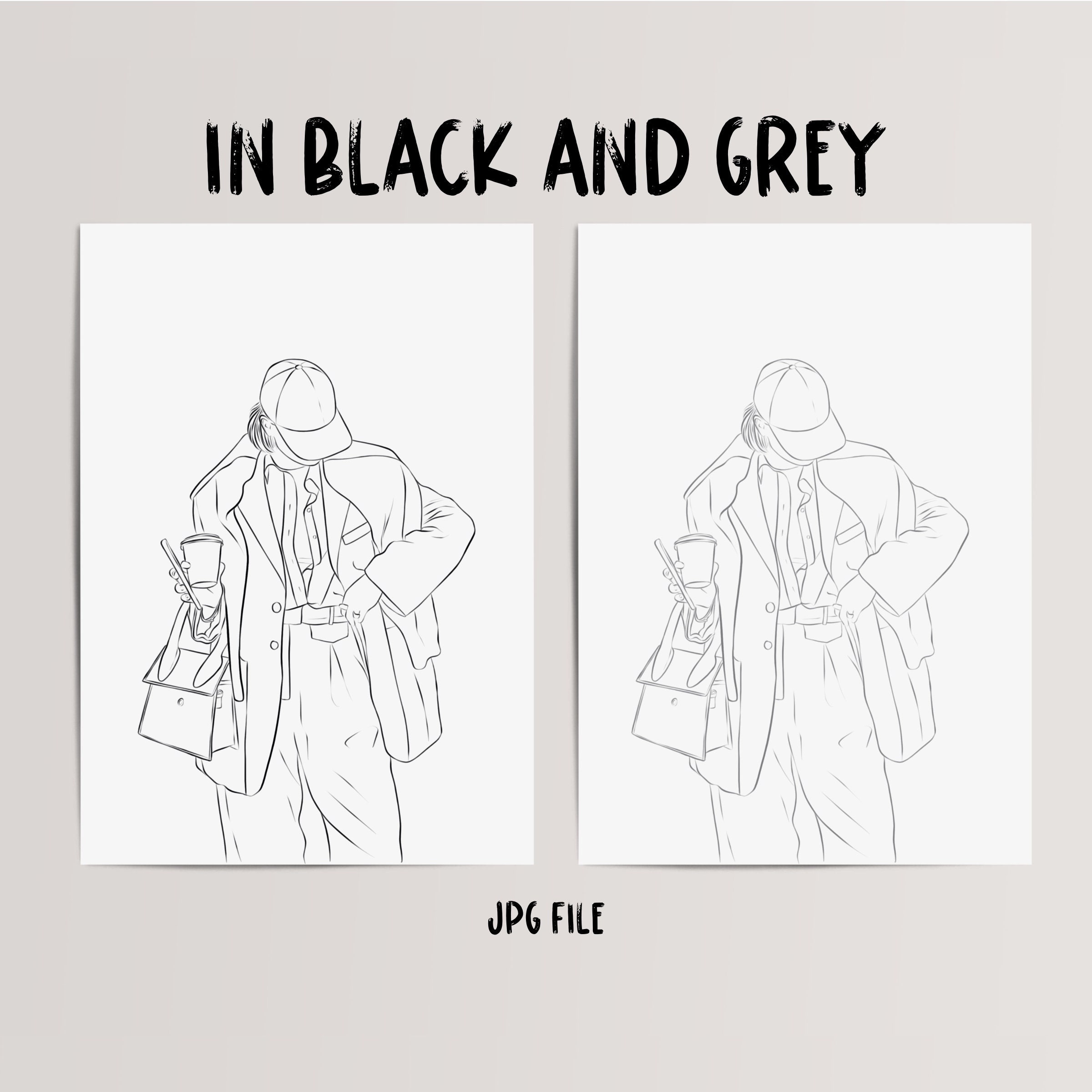 Fashion Coloring Page Instant Download Procreate Fashion Printable ...