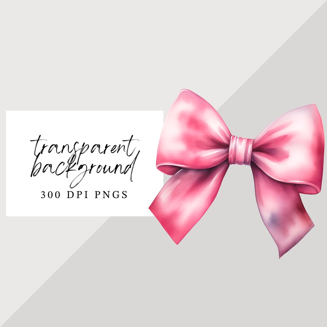 Watercolor Bow Clipart Set, Pink Bow Png, Transparent PNG, Png Clipart ...