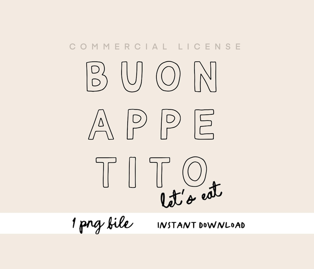 Buonappetito Let’s Eat PNG, Italian Clipart, Quote Sublimation Design ...