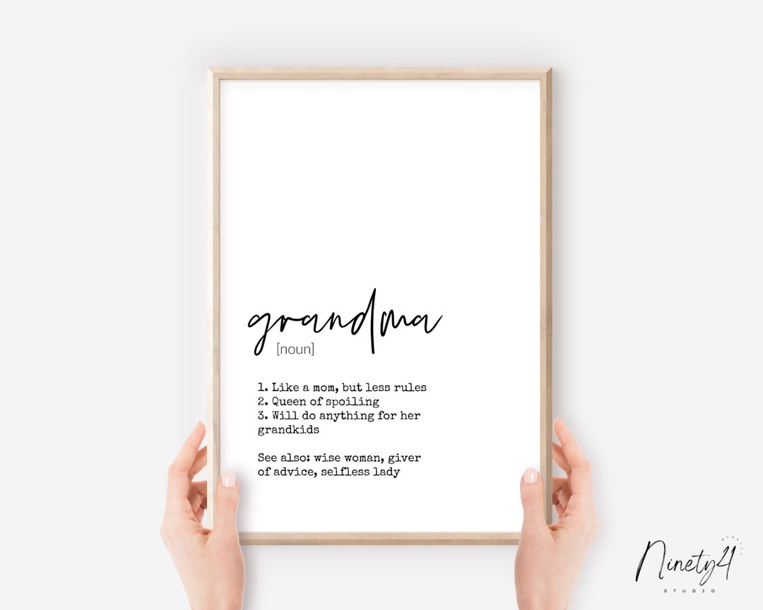 Grandma Definition Print Gift for Grandmother Grandma - Etsy