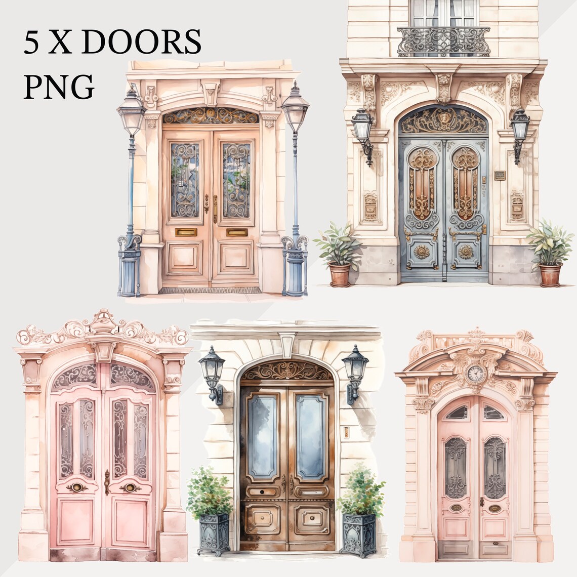 Watercolor Paris Doors Png, Doors Clipart, Transparent PNG, Png Clipart ...