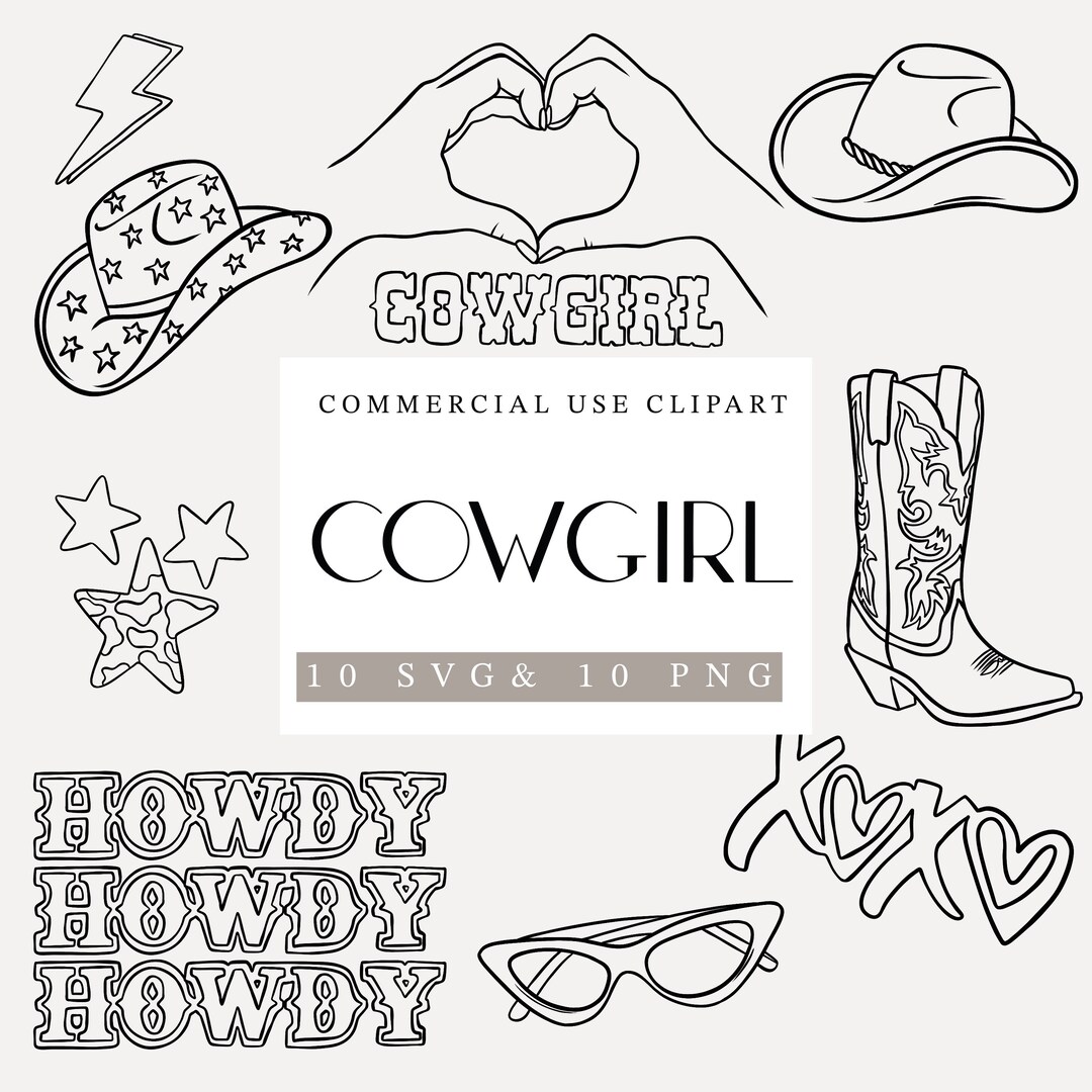 Cowgirl PNG & SVG Bundle, Cowgirl Svg, Instant Download, Western ...