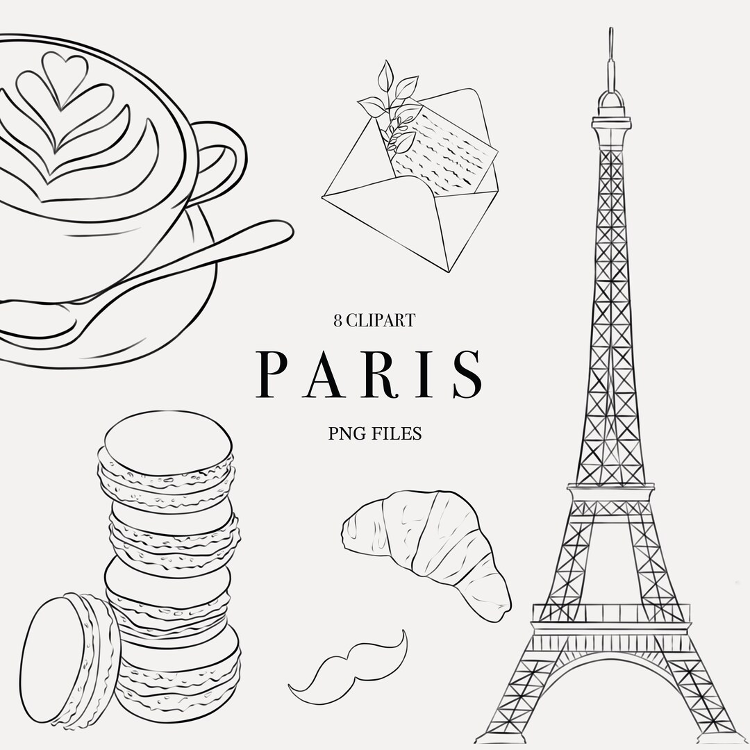 Paris Line Clipart | France Png | Commercial Use | Paris Png | Instant ...