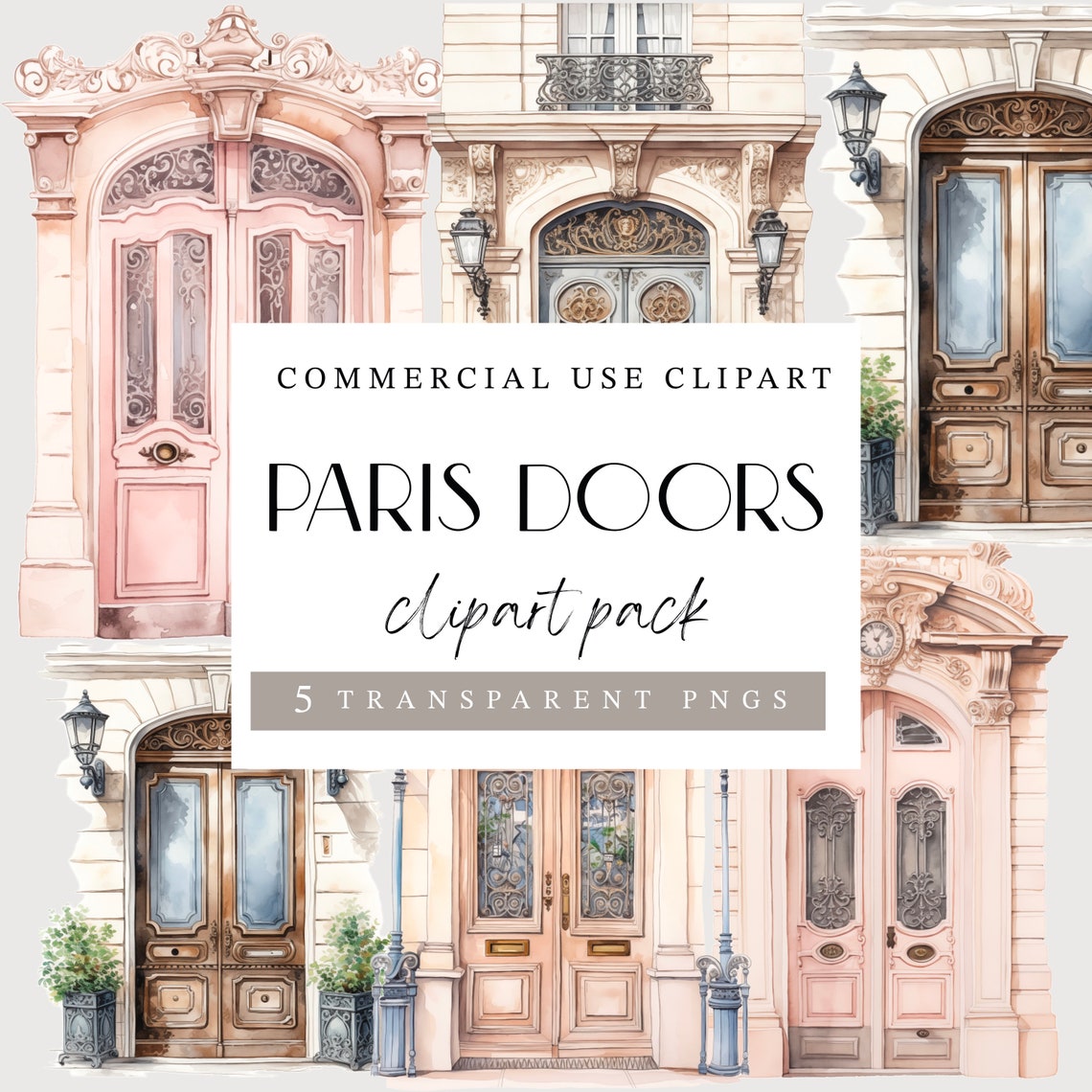 Watercolor Paris Doors Png, Doors Clipart, Transparent PNG, Png Clipart ...