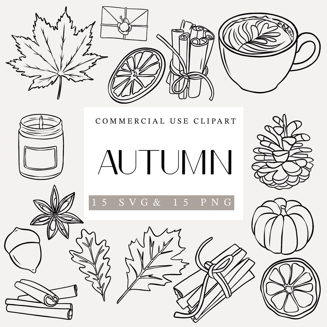 Autumn SVG and PNG, Autumn Leaves, Png Clipart, Fall Clipart, Instant ...