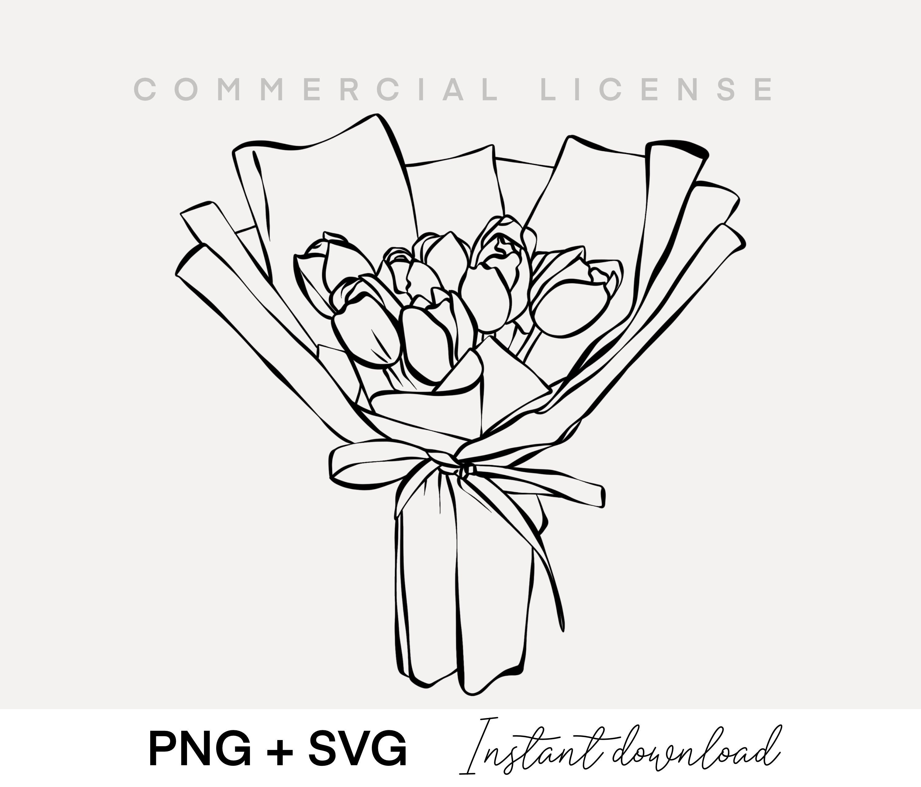 Bouquet SVG / PNG, Flowers Png / Svg, Flower Bouquet Svg, Wedding ...