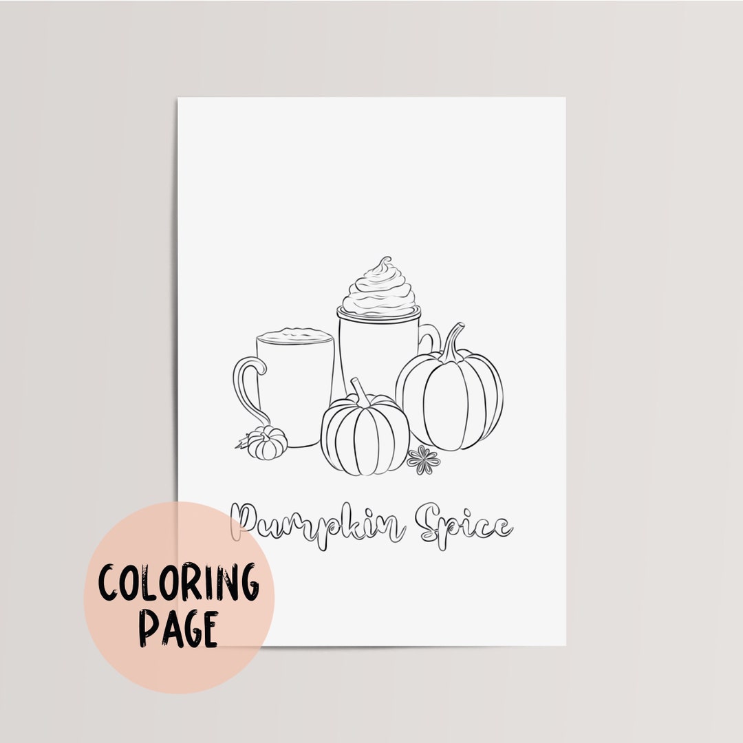 Pumpkin Spice Coloring Page | Instant Download | Procreate Pumpkin ...