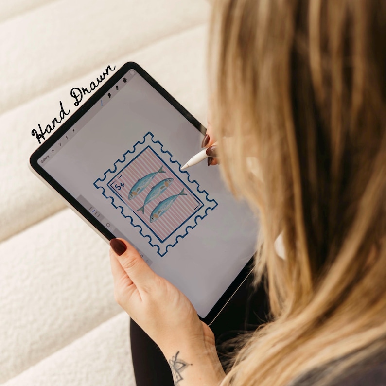 Sardines Stamp Png Fisherman Aesthetic Sublimation Sardine Png Hand ...