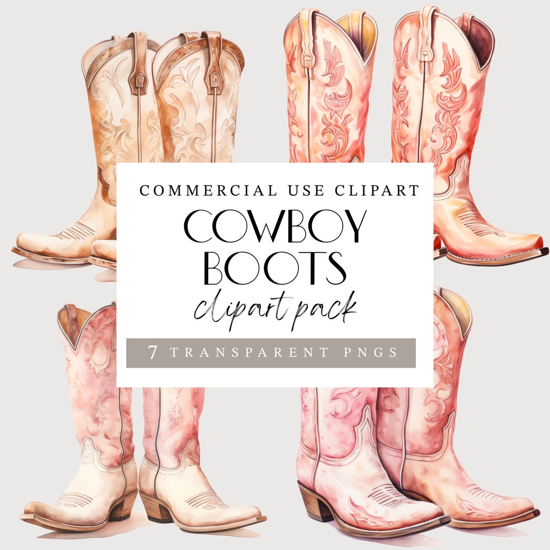 Watercolor Cowboy Boots, Cowboy Boots PNG, Transparent PNG, Beige and ...