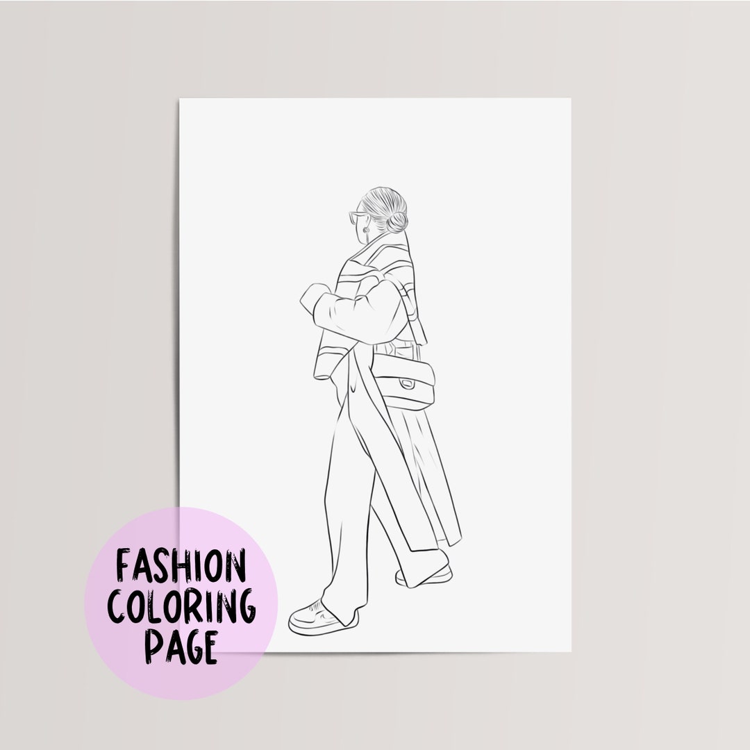 Fashion Coloring Page Instant Download Procreate Fashion Printable ...