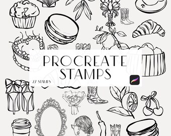 Cowboy Boots Procreate Stamp Brushes, Line Art, Stamp for Invitations ...