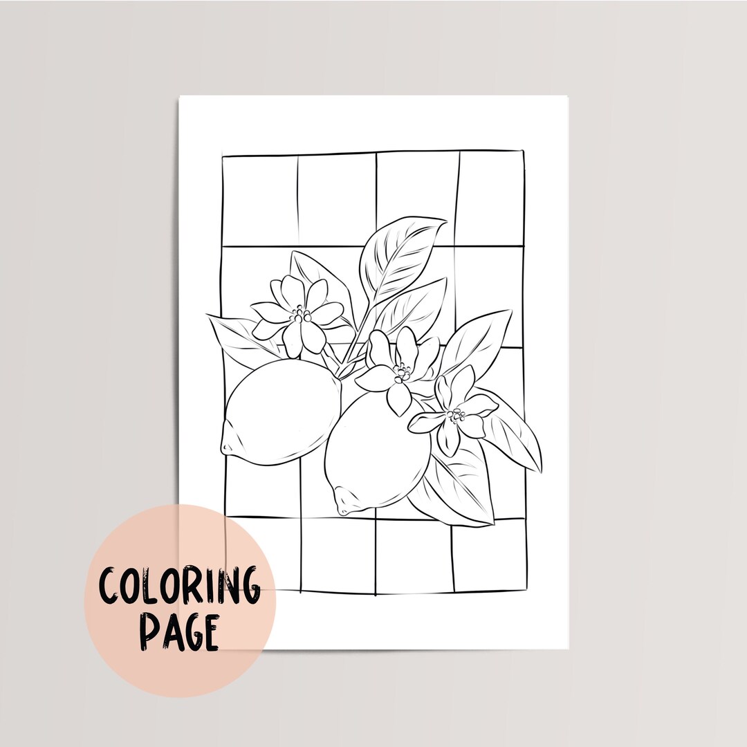 Lemon Coloring Page | Instant Download | Procreate Aesthetic Printable ...