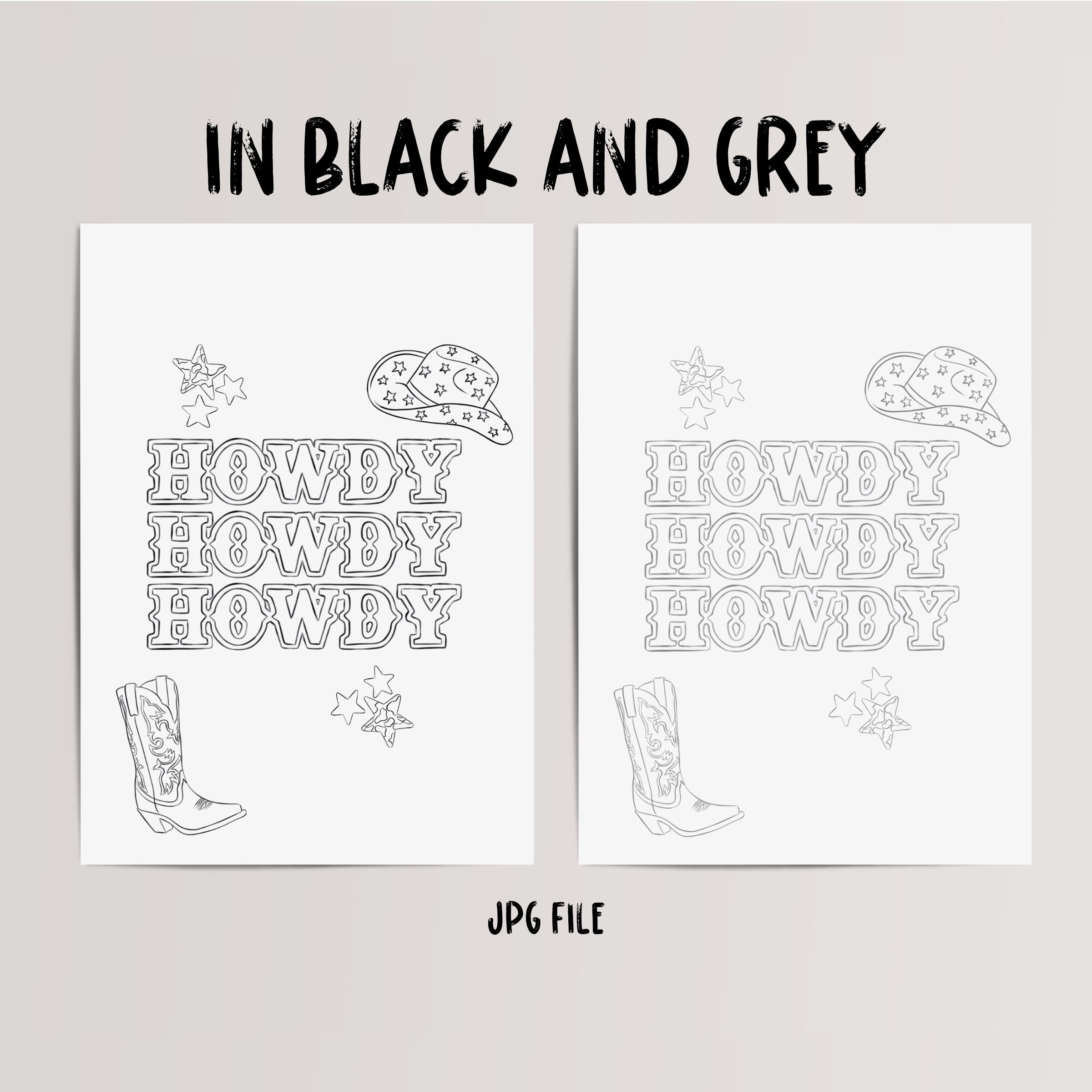 Cowgirl Coloring Page | Instant Download | Procreate Cowgirl Printable ...