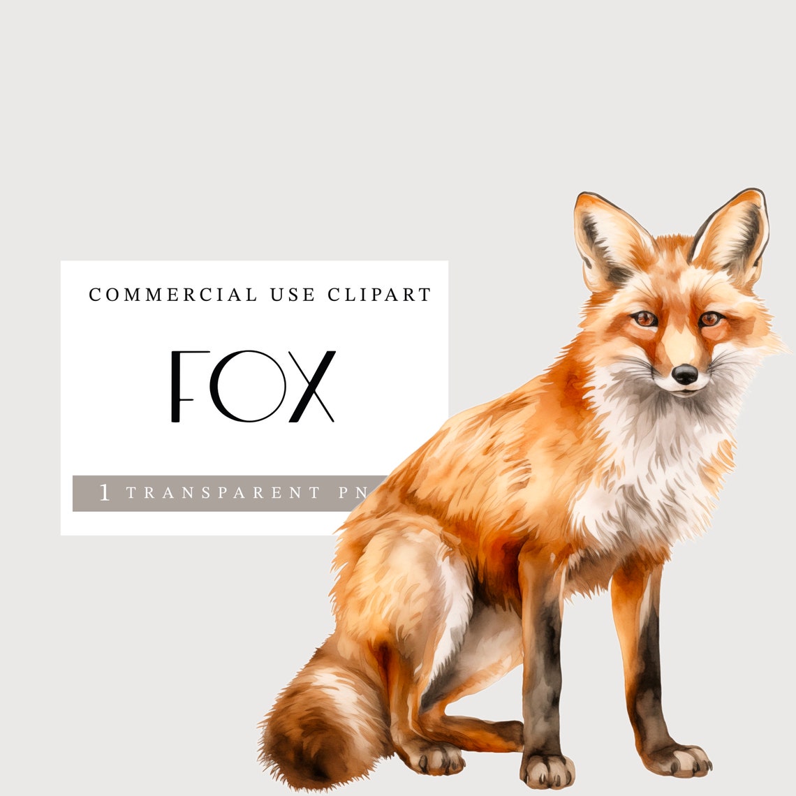 Watercolor Fox Png Woodland Clipart Transparent PNG Png - Etsy