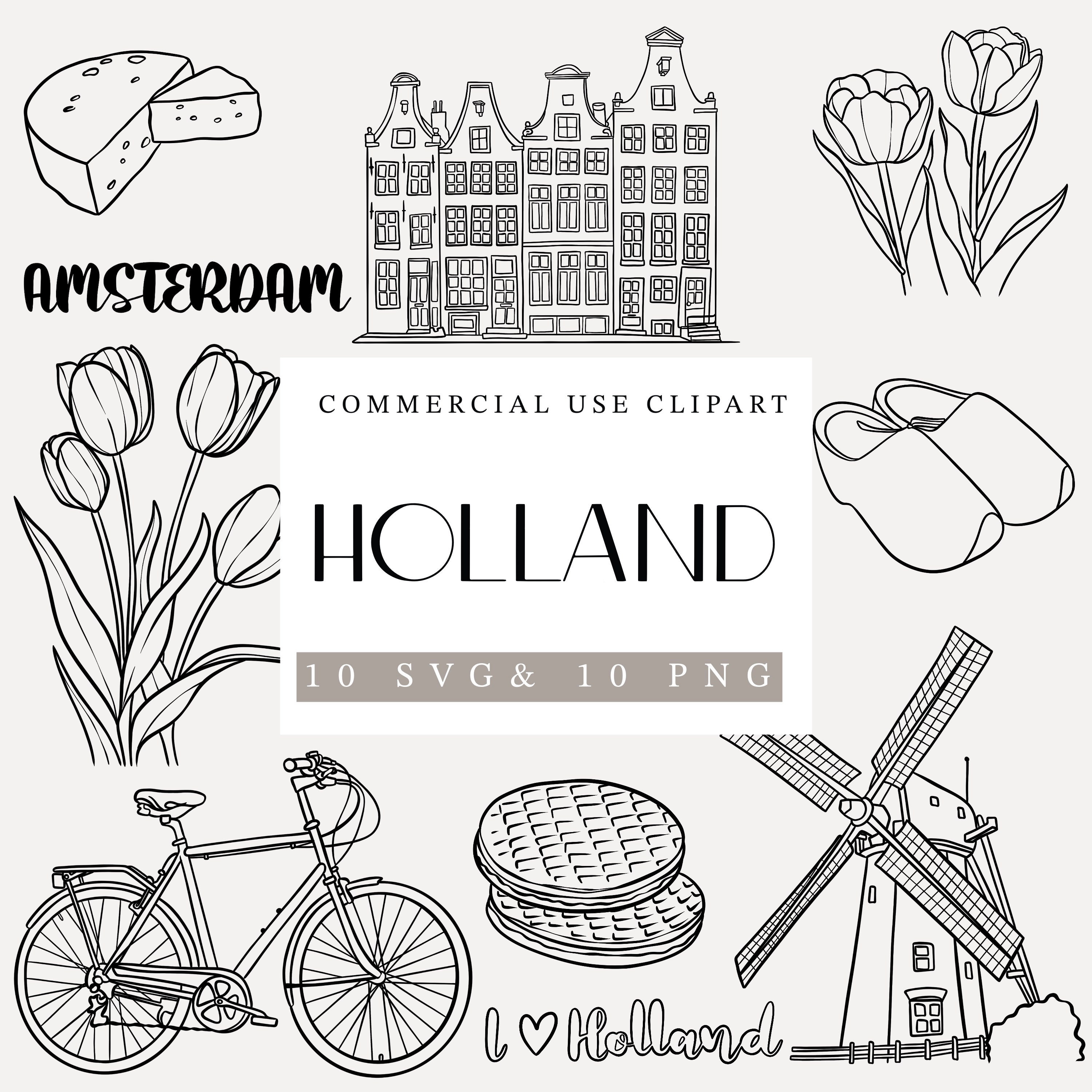Holland Clipart, Amsterdam PNG / SVG, Wedding Invitations, Wedding SVG ...