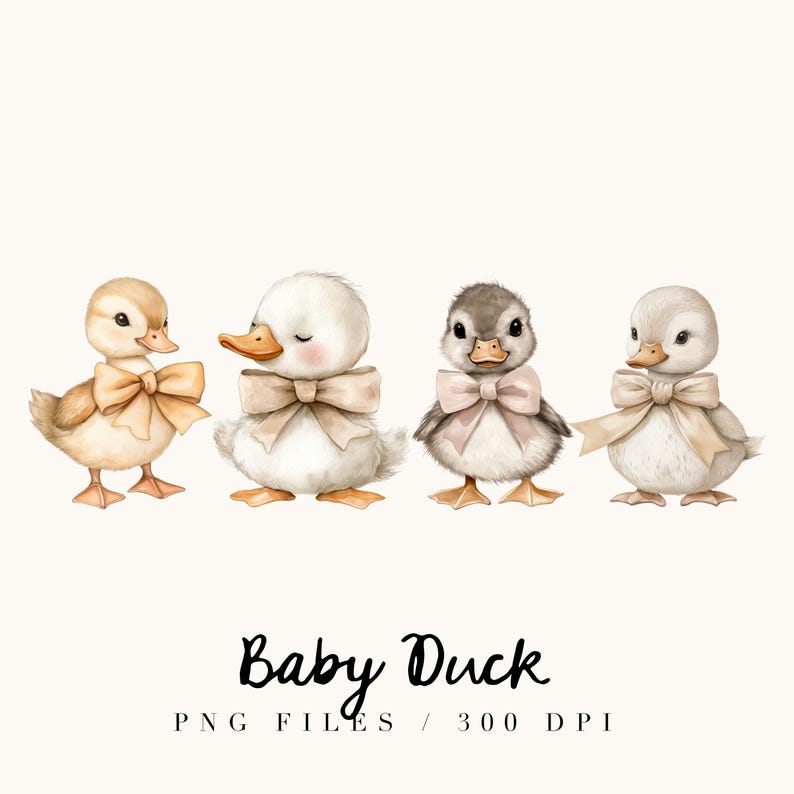 Watercolor Baby Duck Clipart Set, Duck Watercolor Clipart, Animals PNG ...