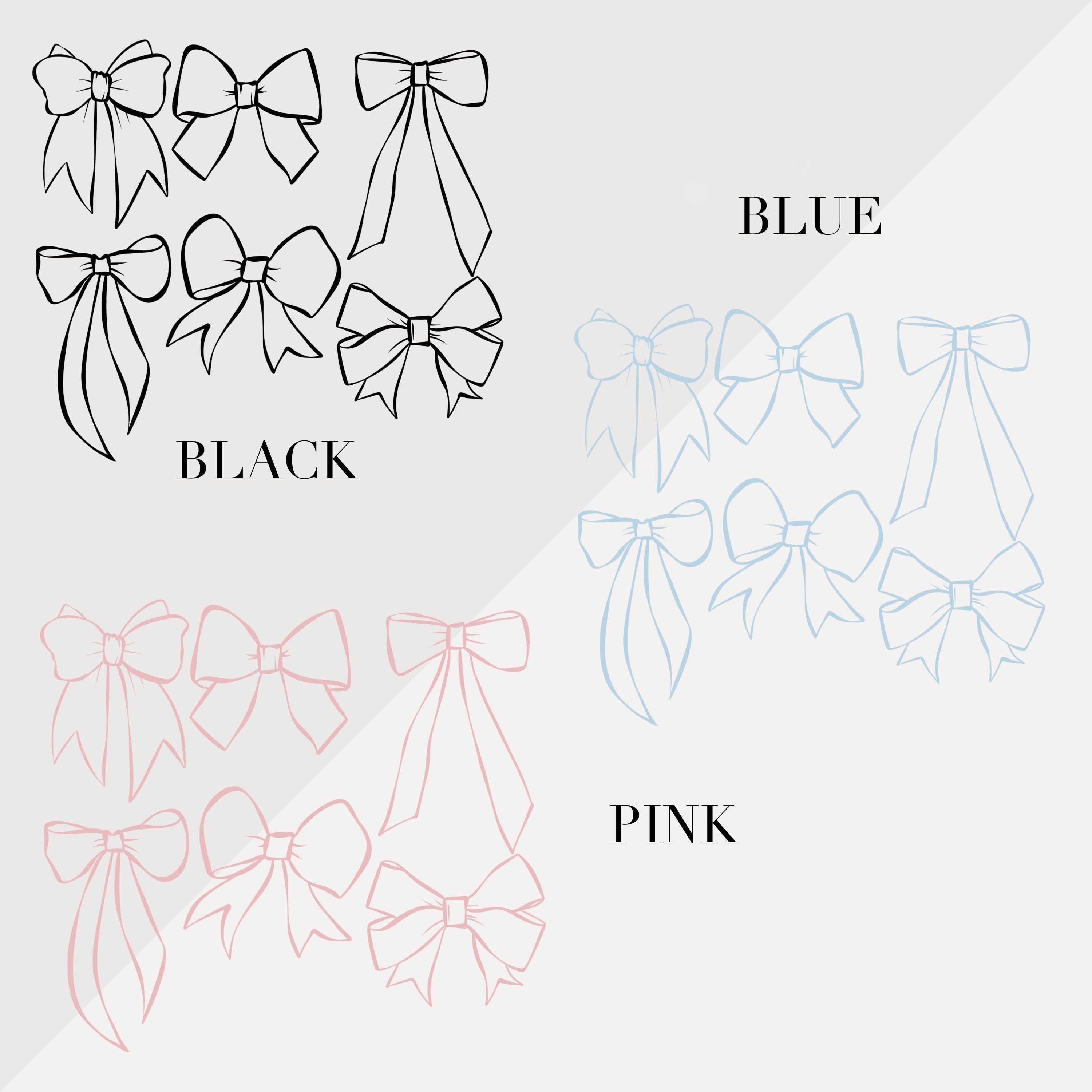 Line Illustration Bow Clipart Set, Bow PNG / SVG, Svg Clipart, Png ...