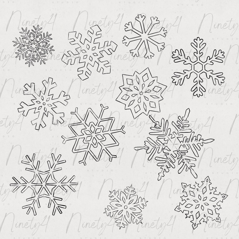 Snowflakes Clipart | Png Clipart | Winter Clipart | Instant Digital ...