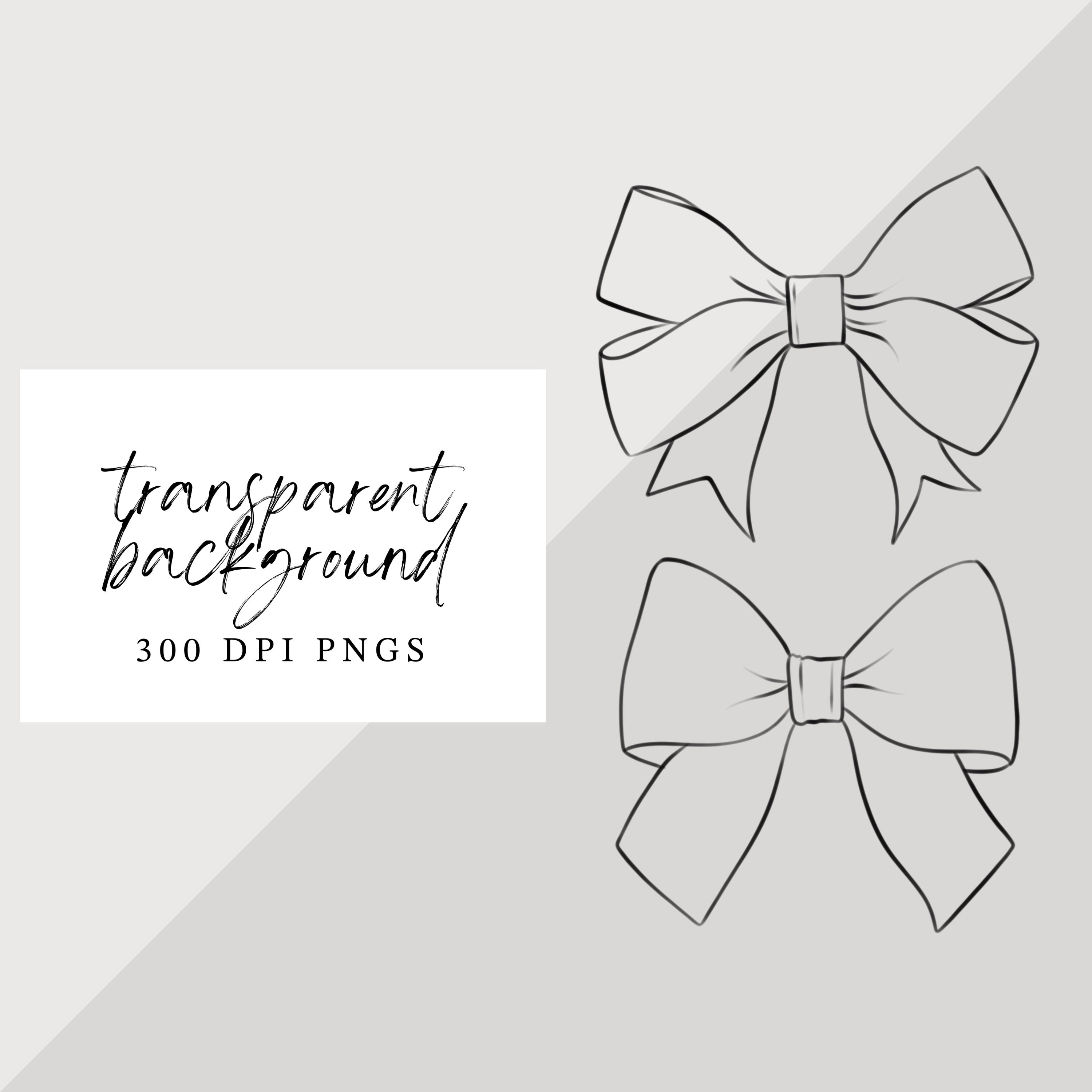 Line Illustration Bow Clipart Set, Bow Png, Transparent PNG, Png ...