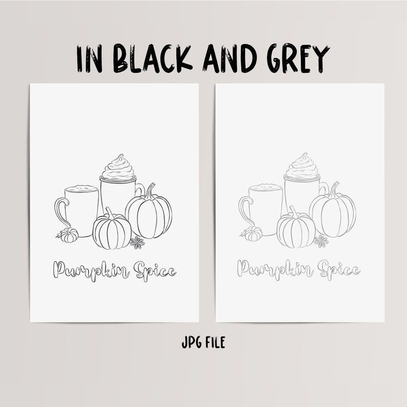 Pumpkin Spice Coloring Page Instant Download Procreate Pumpkin ...