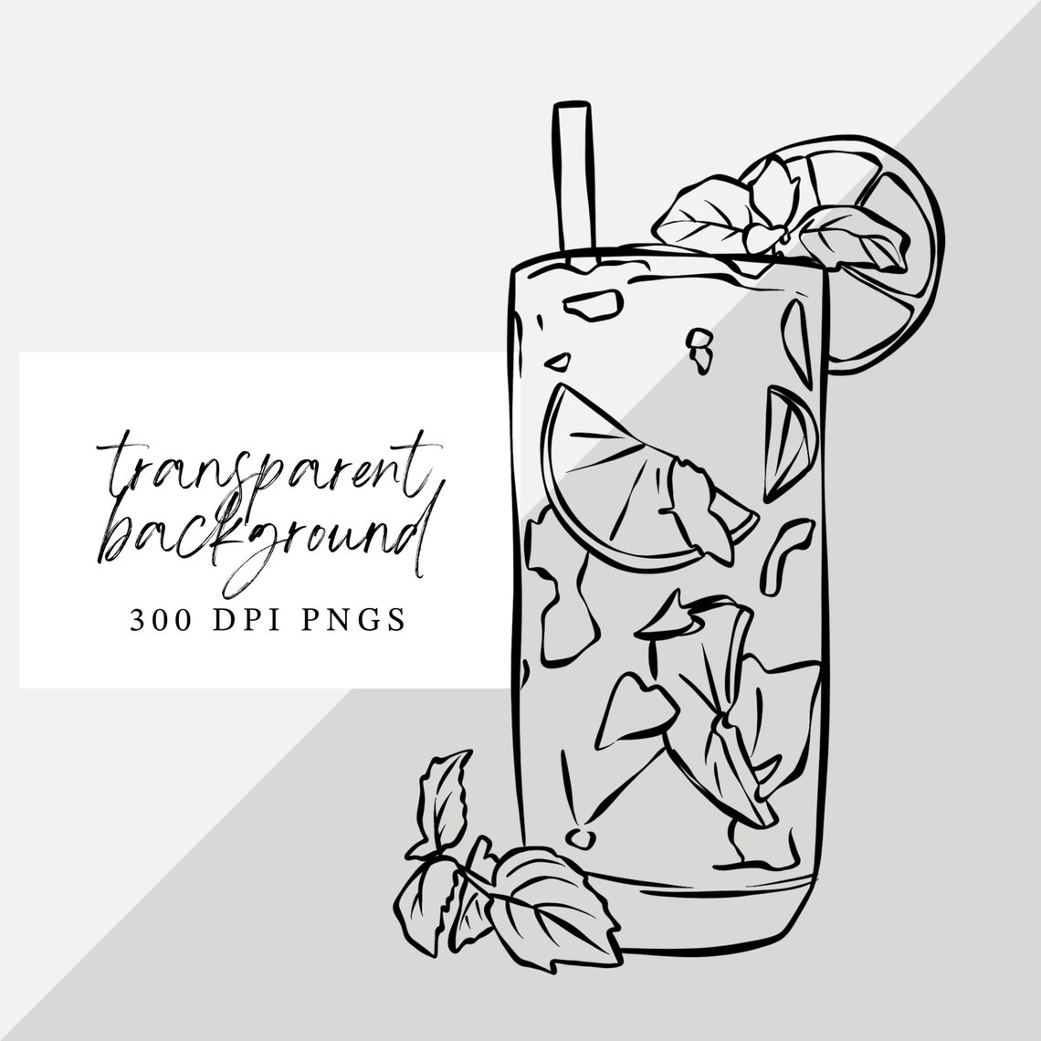 Cocktail Clipart, Signature Drink PNG SVG (commercial License) - Etsy UK
