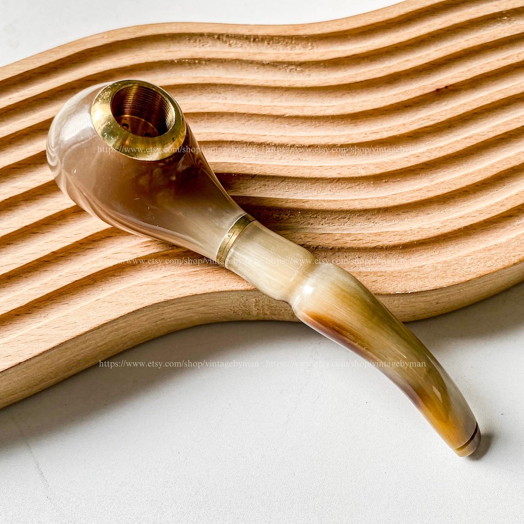 Genuine Natural Buffalo Horn Smoking Piper Handcrafted Elegant Buffalo ...