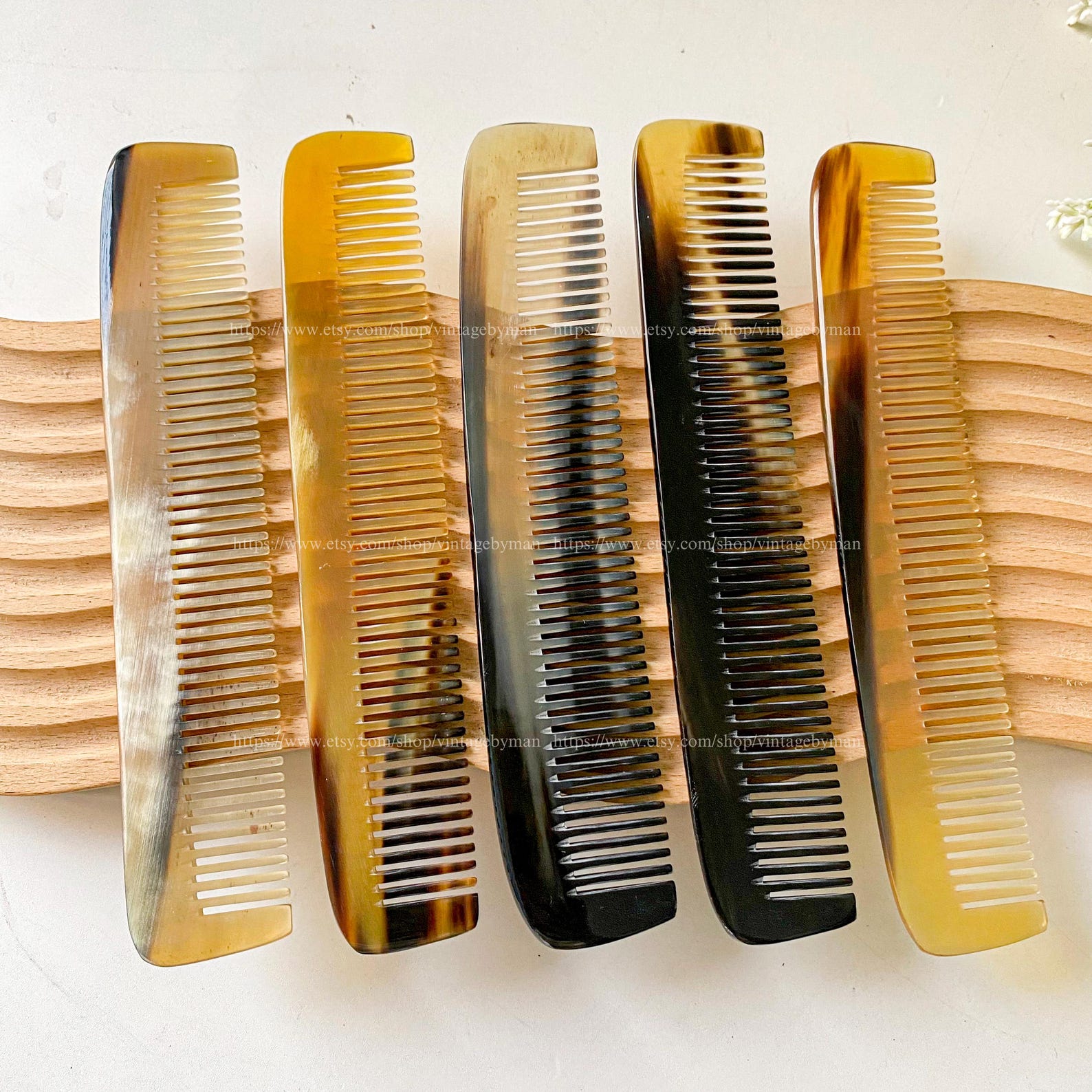Handmade Natural Buffalo Horn Comb, Eco-friendly 2 Styles Pocket Comb ...