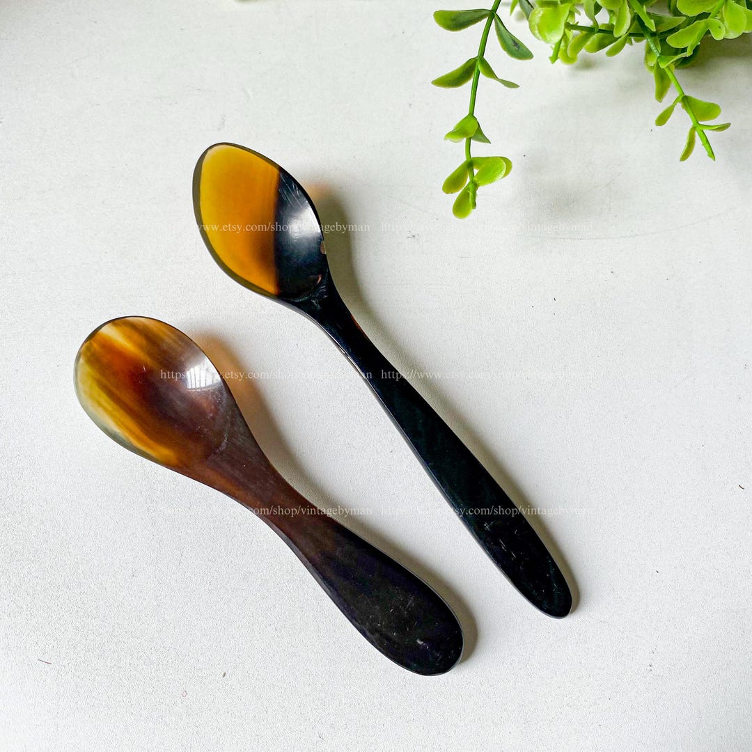 Genuine Natural Buffalo Spoon Horn Egg Spoon Baby Spoon Ox Horn Cutlery ...