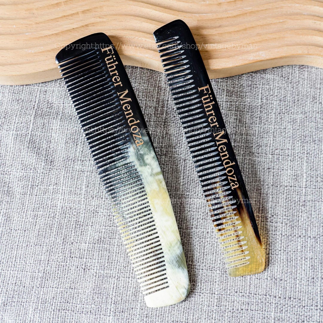 Handmade Genuine Natural Buffalo Horn Comb, Eco-friendly 2 Styles ...