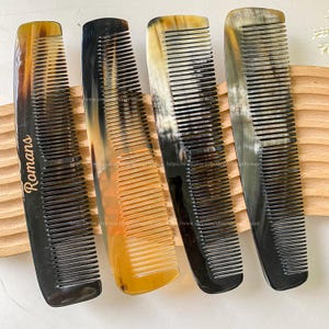Handmade Genuine Natural Buffalo Horn Comb, Eco-friendly 2 Styles ...