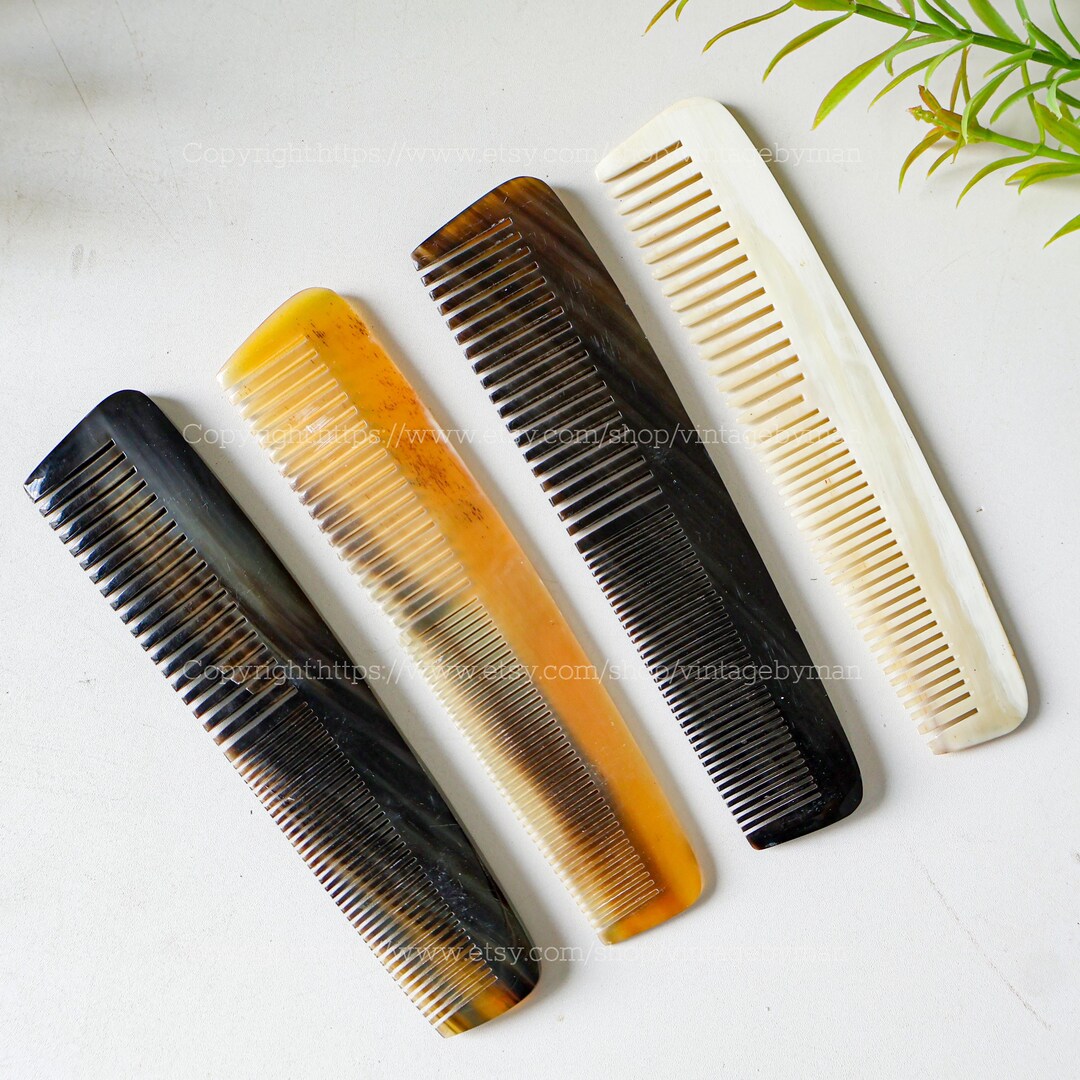 Handmade Mini Natural Buffalo Horn Comb Two Teeth, Eco-friendly Pocket ...