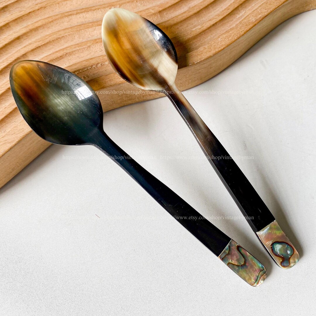 Personalized Genuine Natural Buffalo Spoon Tea Caddy Spoon Serving ...