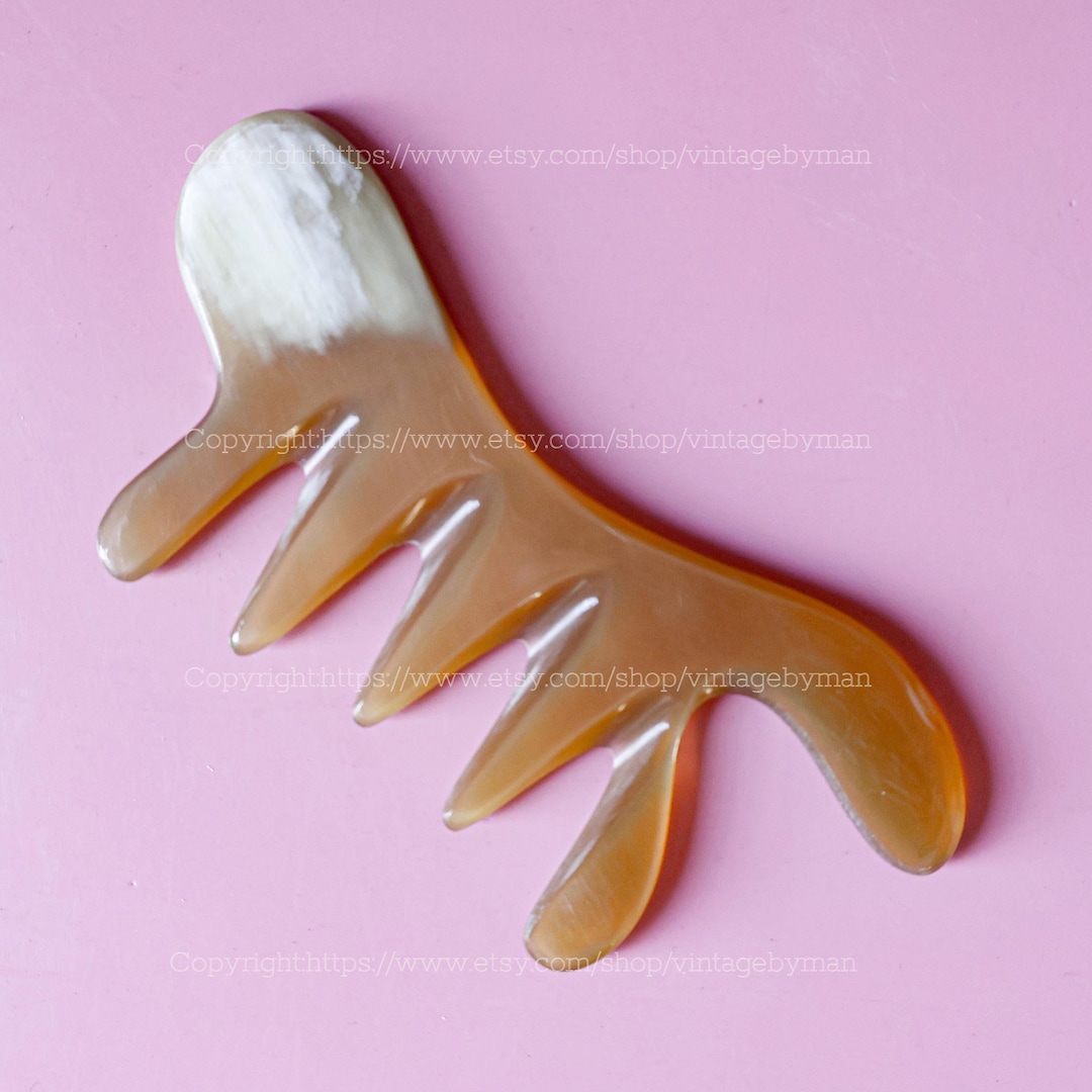 Handcraft Natural Buffalo Horn Comb, Pocket Comb, Anti-static Head ...