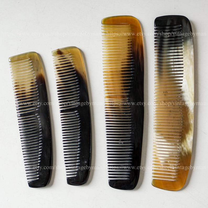 Handmade Natural Buffalo Horn Comb, Eco-friendly 2 Styles Pocket Comb ...