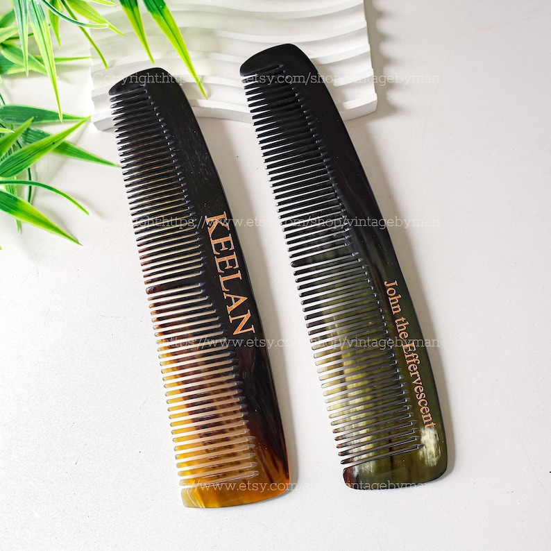 Handmade Genuine Natural Buffalo Horn Comb, Eco-friendly 2 Styles ...