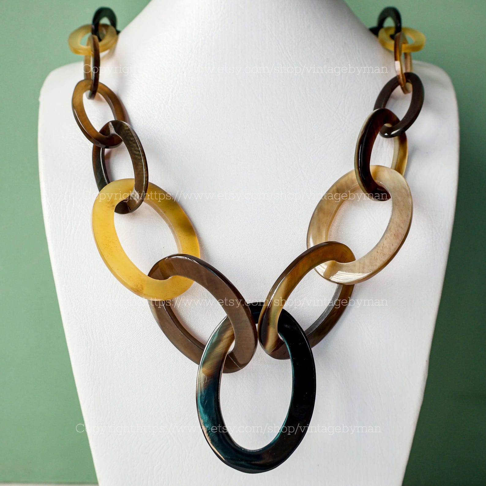 Natural Buffalo Horn Necklace, Tribal Jewelry, Horn Necklace, Horn ...