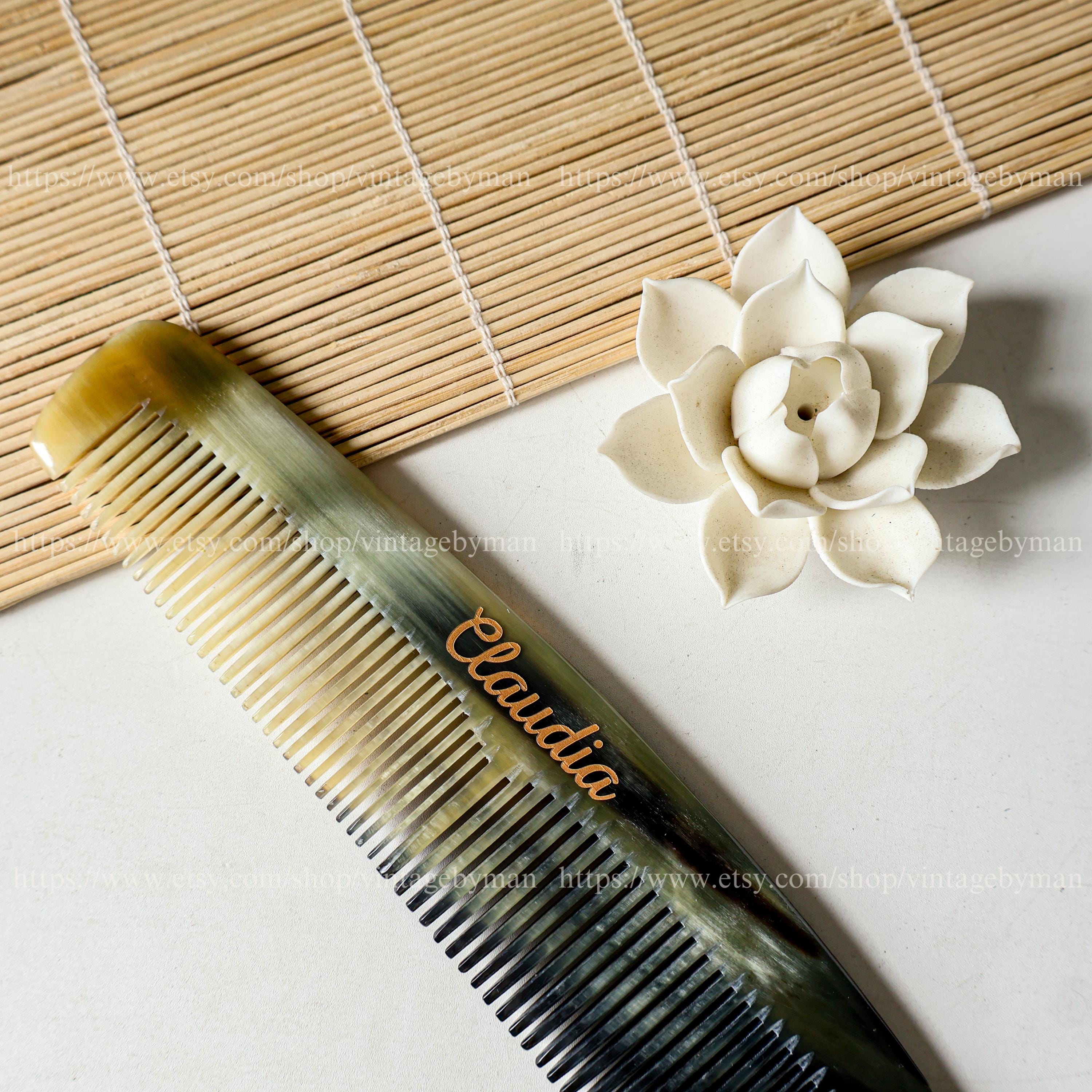 Handmade Natural Buffalo Horn Comb, Eco-friendly 2 Styles Pocket Comb ...