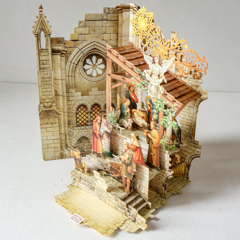 Nativity Stone 3D Pop-up Greeting Card Jesus Christ Card Christmas Card ...