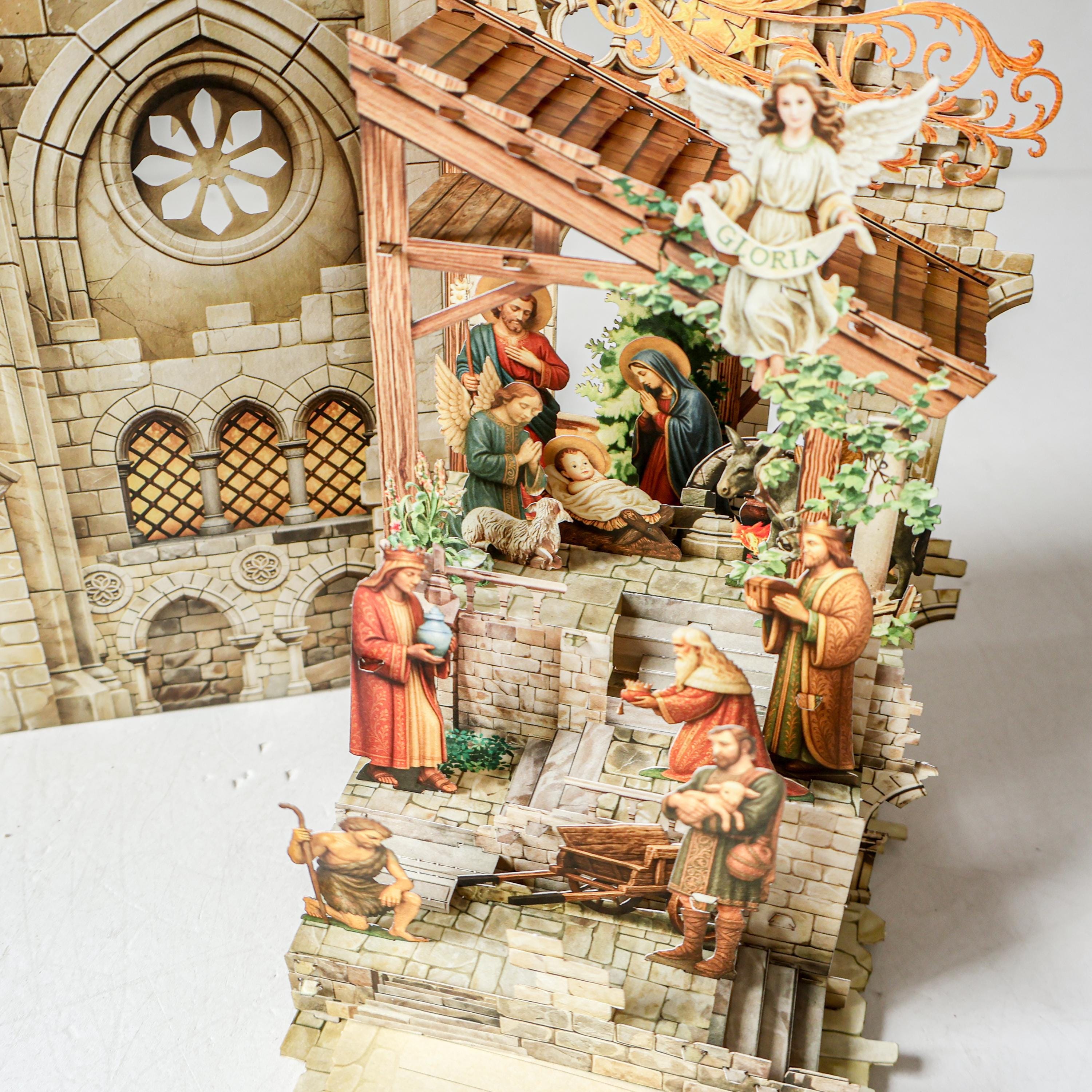 Nativity Stone 3D Pop-up Greeting Card Jesus Christ Card Christmas Card ...