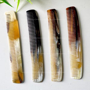 Handmade Genuine Natural Buffalo Horn Comb, Eco-friendly 2 Styles ...